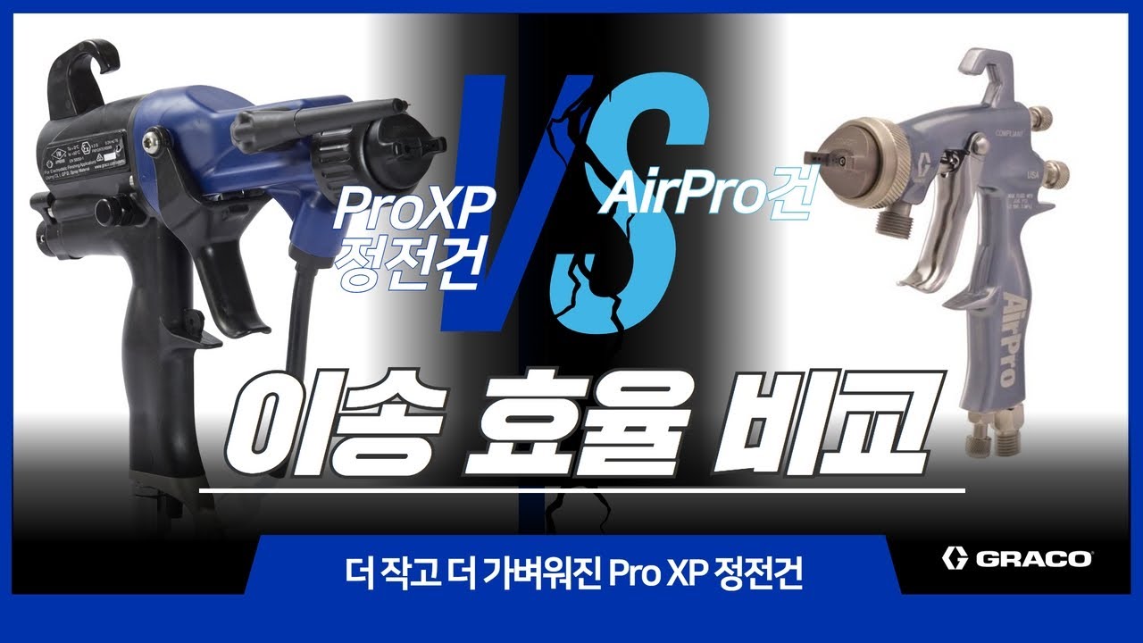 [Graco(그레이코)] Pro XP 에어스프레이 정전건 VS AirPro 건 이송 효율 비교 - YouTube