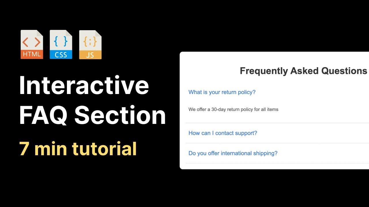 How To Code Interactive Faq Section Using Html Css And Javascript