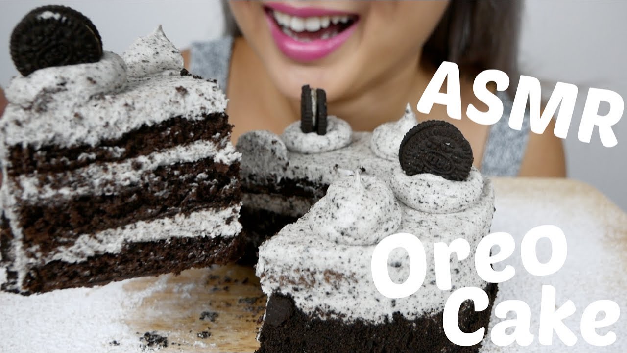Oreo Cookie And Cream Cake Asmr No Talking Soft Eating Sounds N E