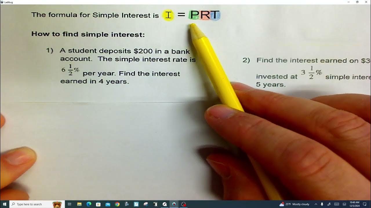 5-7: Video 1 - Finding Simple Interest - YouTube