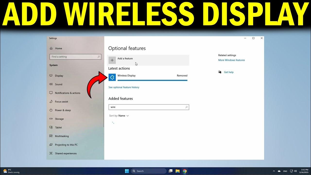 How To Add and Remove Wireless Display Feature in Windows 10 - Quick Fix - YouTube