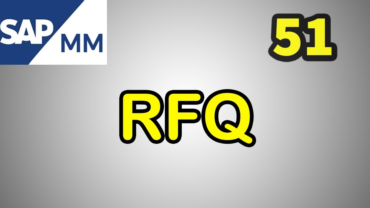 51 SAP MM Free Course: Create RFQ In SAP MM - YouTube