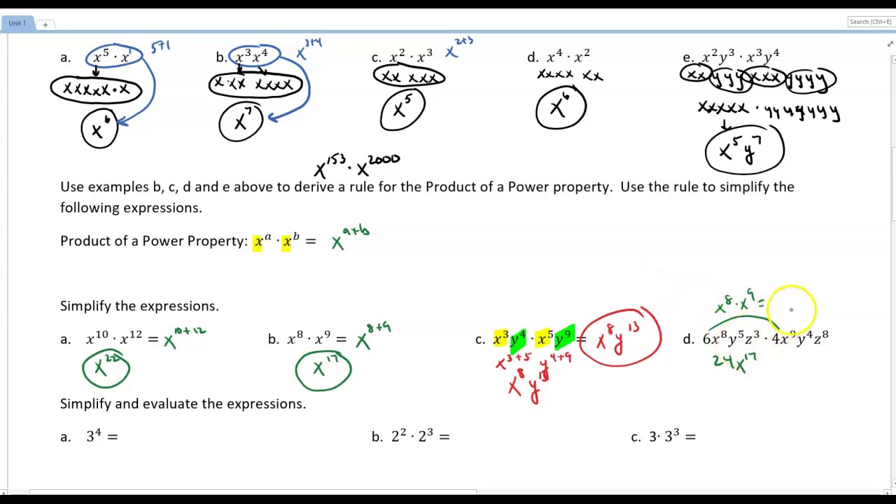 1 a I Can Simplify By Mult Powers With Same Base YouTube 1 a I Can Simplify By Mult Powers With Same Base YouTube