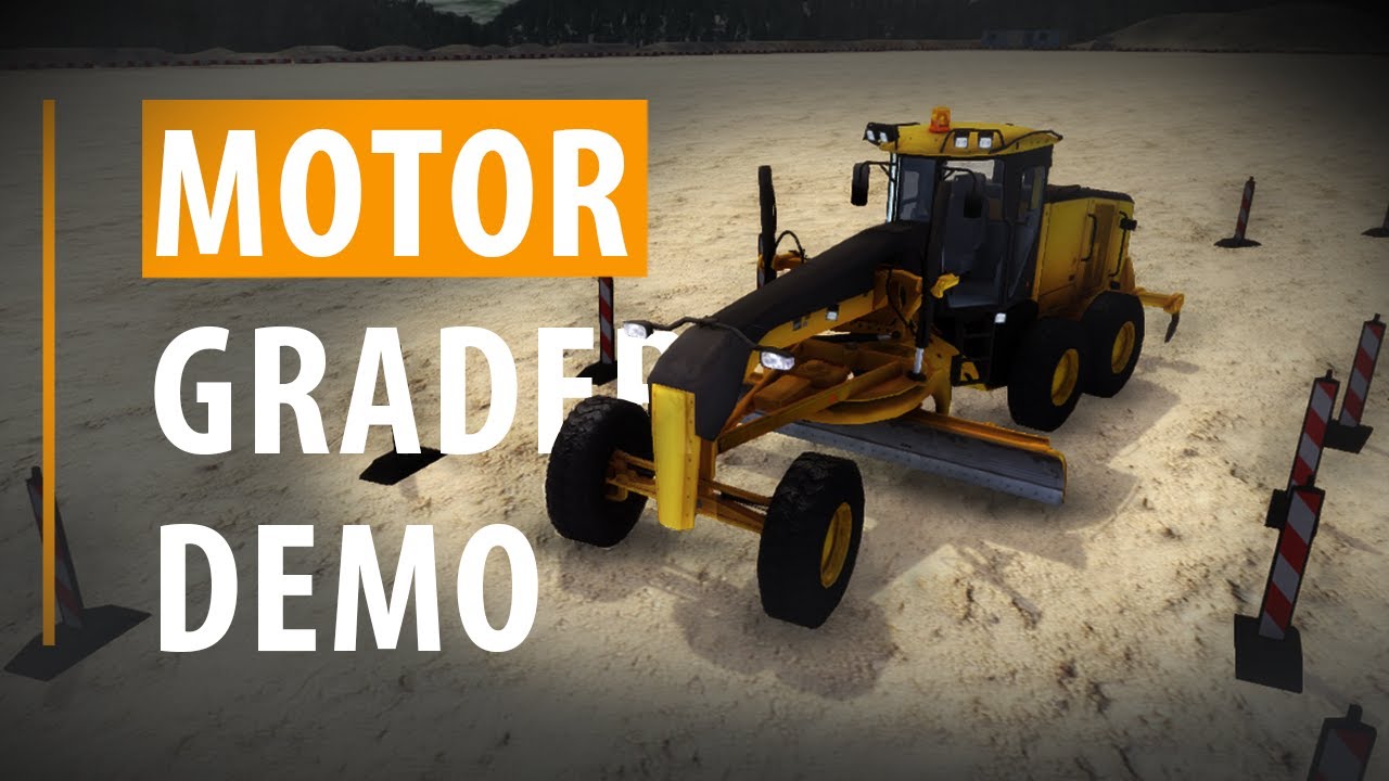 Motor grader simulator - Simulation de niveleuse Acreos - YouTube