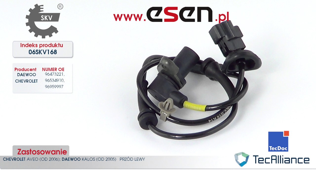 Czujnik ABS przód lewy Chevrolet Aveo Daewoo Kalos Chevrolet Kalos OE ...