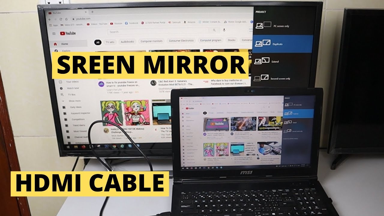How to Connect laptop Screen on Sony Bravia Smart TV with HDMI - YouTube