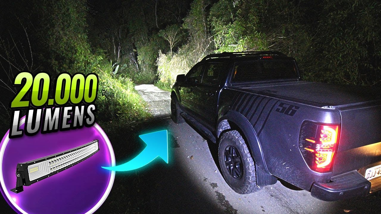 TESTEI A BARRA DE LED DA FORD RANGER! *muito forte* - YouTube