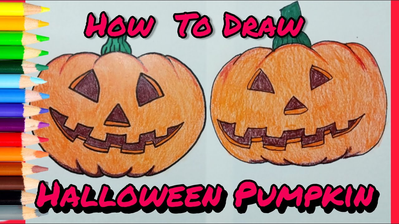 How to Draw Halloween Pumpkin | Easy Drawing Lesson - YouTube