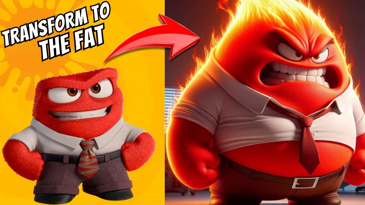 INSIDE OUT 2 Animation Movie Characters As Fats 😛😛😛 | Joy💛Anxiety😱Anger ...