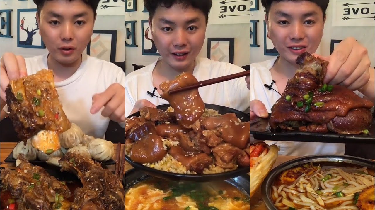 ASMR Eating Pork Legs & Pork Ribs Mukbang So Yum 😋 - YouTube