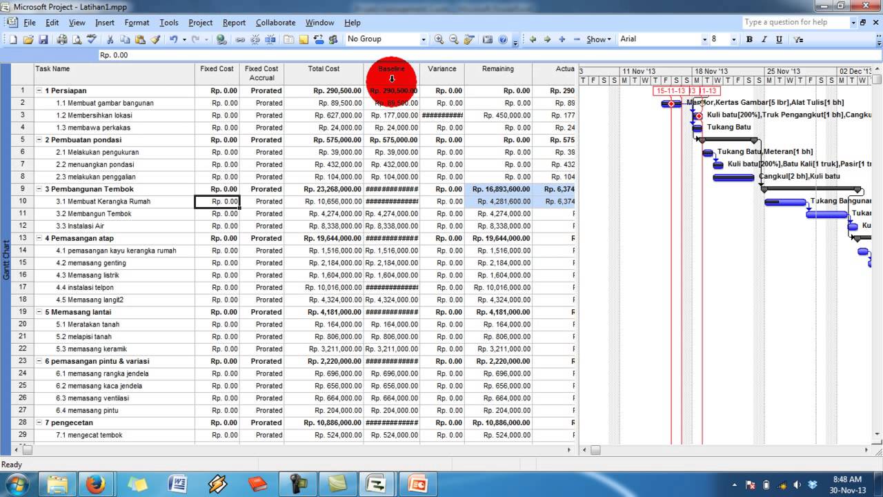 Ms Project 2007 : Membuat Baseline, Tracking dan Report - YouTube
