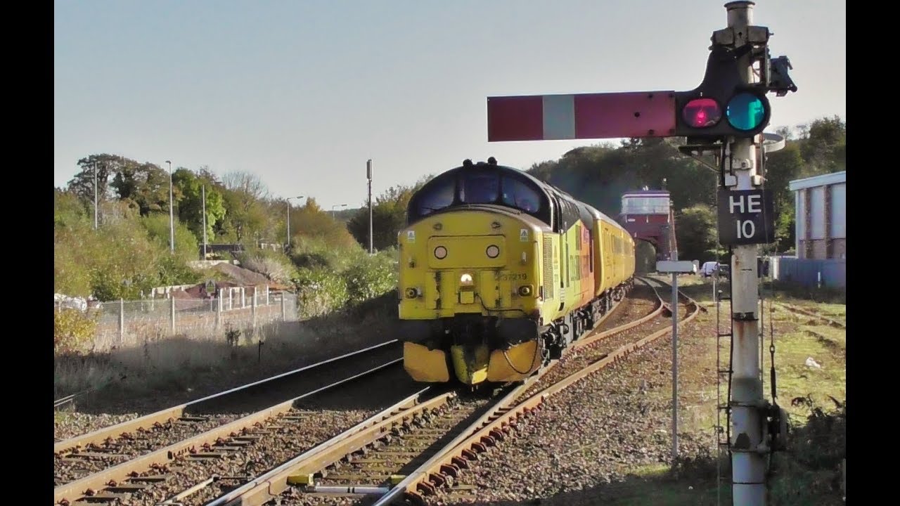 Class 37s Nos 37219 & 37057 at Hexham - 28th Oct 2019 - YouTube