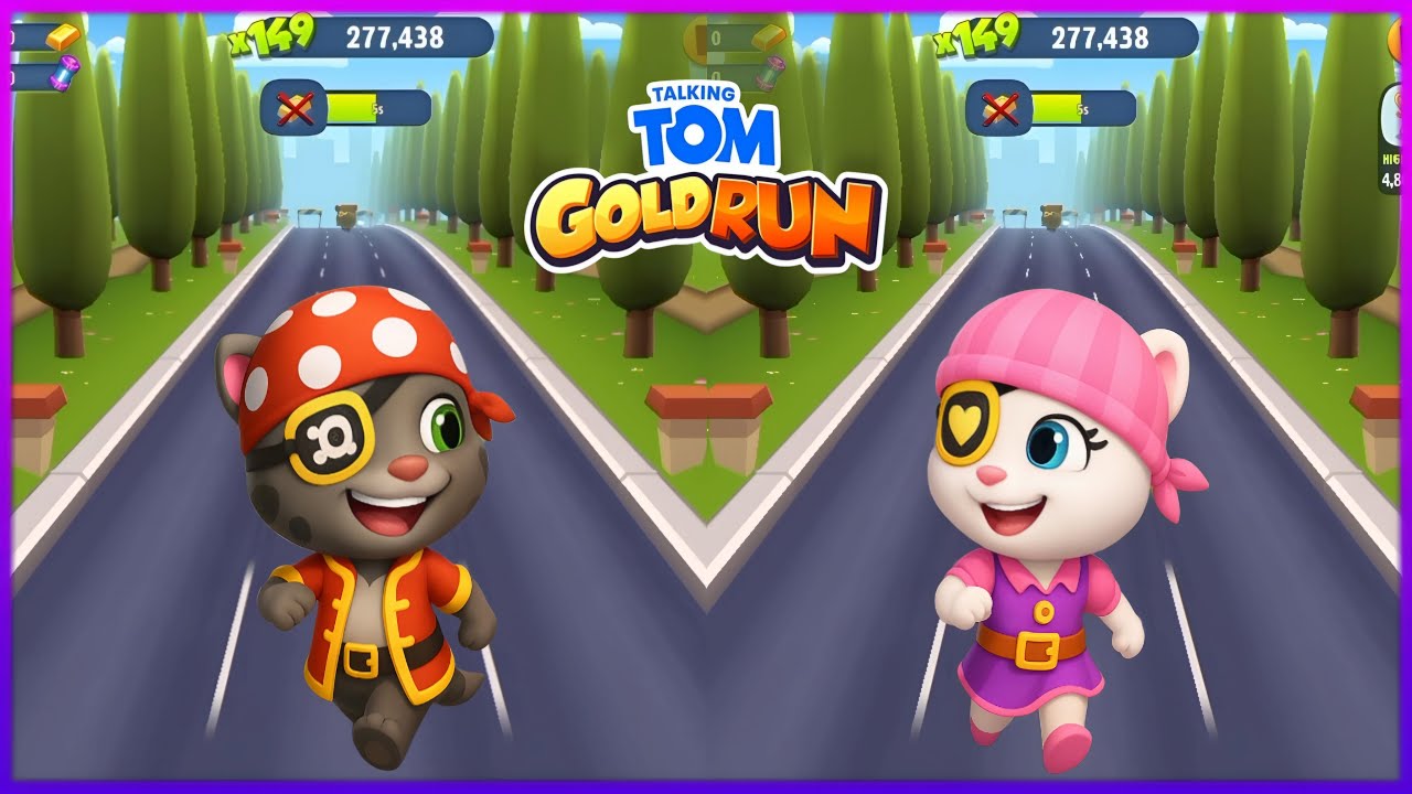 TALKING TOM GOLD RUN - CAPTAIN TON & PIRATE ANGELA RUN | WALKTHROUGH ...