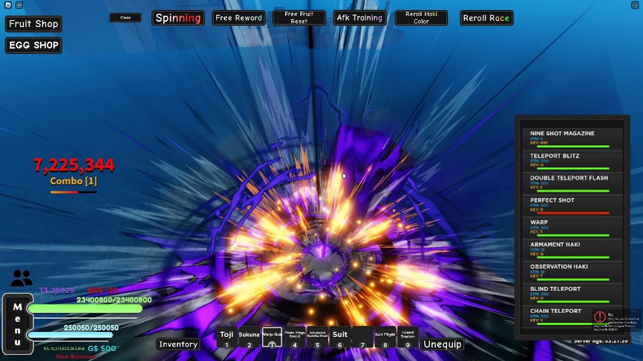 [AOPG] NEW WARP GUN SHOWCASE IN A ONE PIECE GAME!!! - YouTube