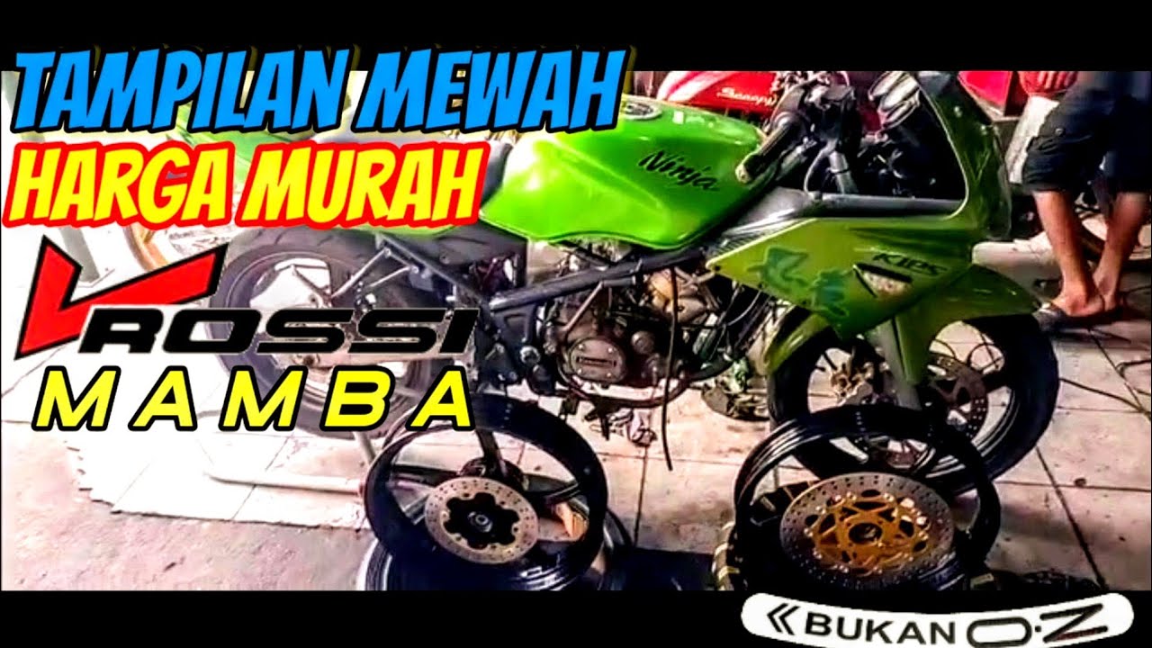 Pemasangan velg V Rossi mamba dan knalpot Ahau1 Di NINJA RR old hijau # ...