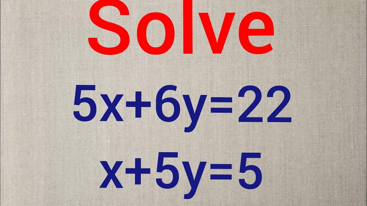Can you Solve this nice Simultaneous Equation by substitution method ...