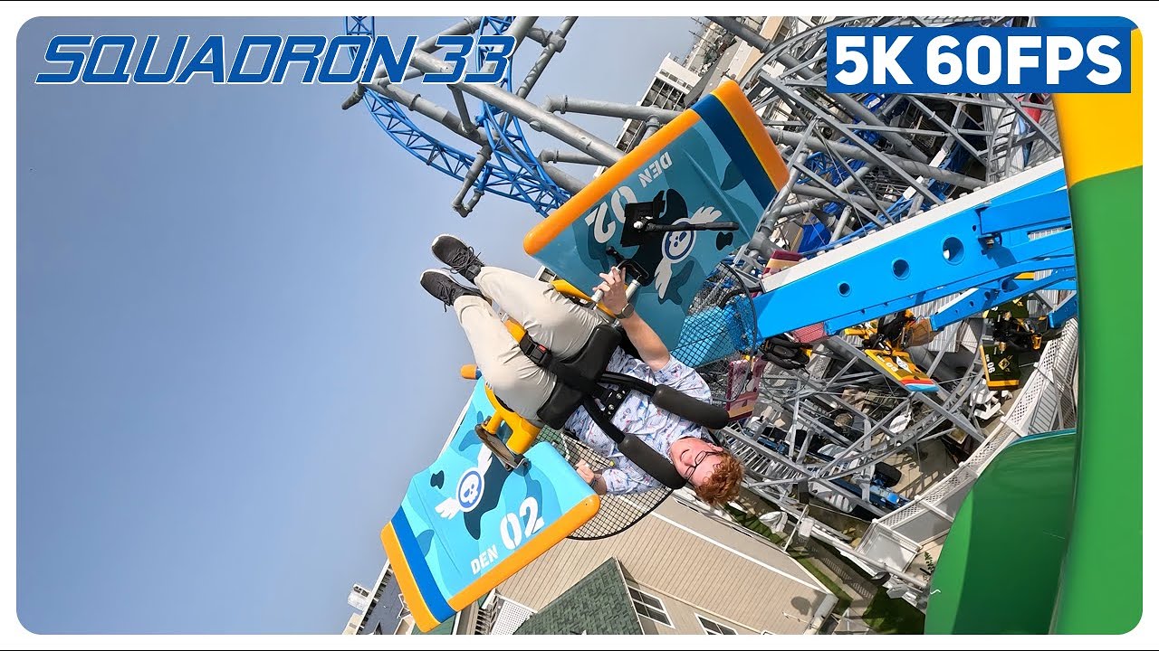 Squadron 33 ridercam 5K POV @60fps - Playland's Castaway Cove, Ocean ...