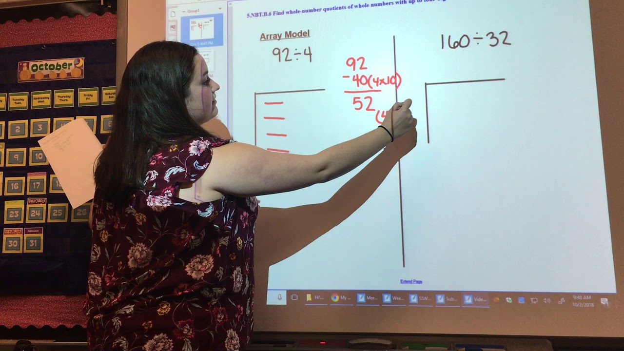 Using Array Model to Find Whole Number Quotients - YouTube