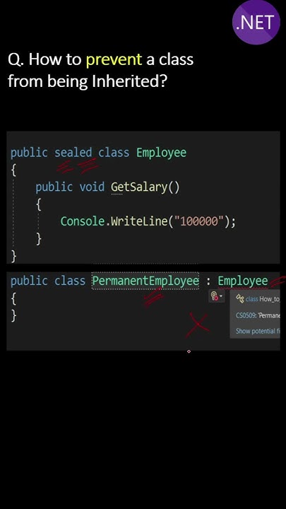 How to prevent a class from being Inherited ? - YouTube