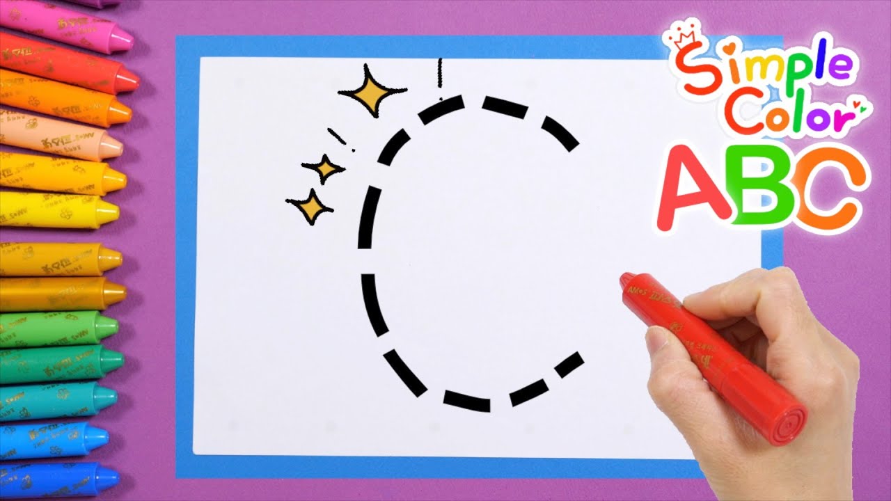 Learn alphabet C for kids | Learning by writing with different colors ...