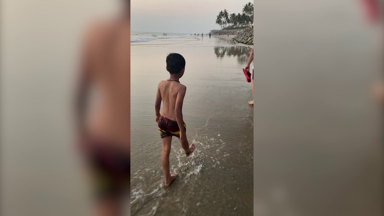6 year old playing on the beach for the first time - YouTube