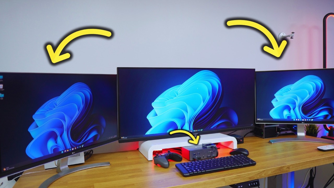 3 MONITORS and 2 Computers with 1 Keyboard and Mouse 👀 | iDock D23 ...
