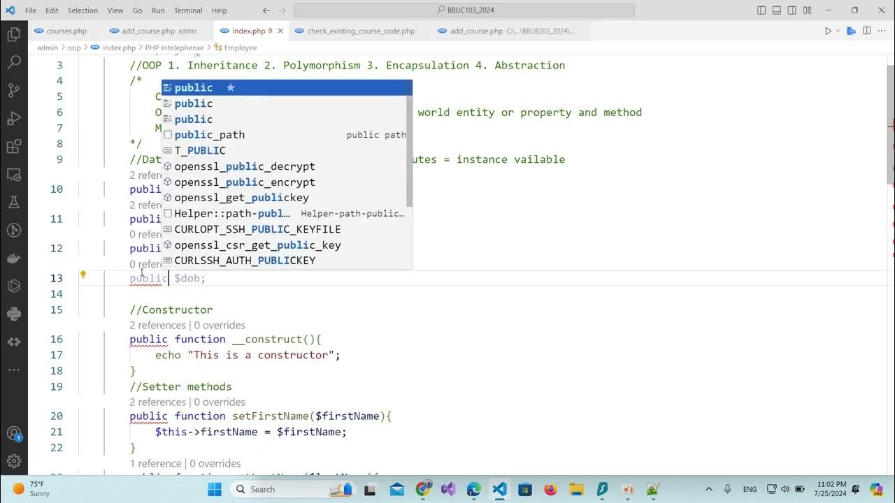 Web Application Development Basic Php Oop Create Class Object Property And Method Members Part