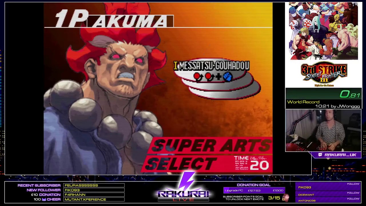 SF3: 3rd Strike - Normal Difficulty Speedrun Category 11'00"05 (Akuma ...