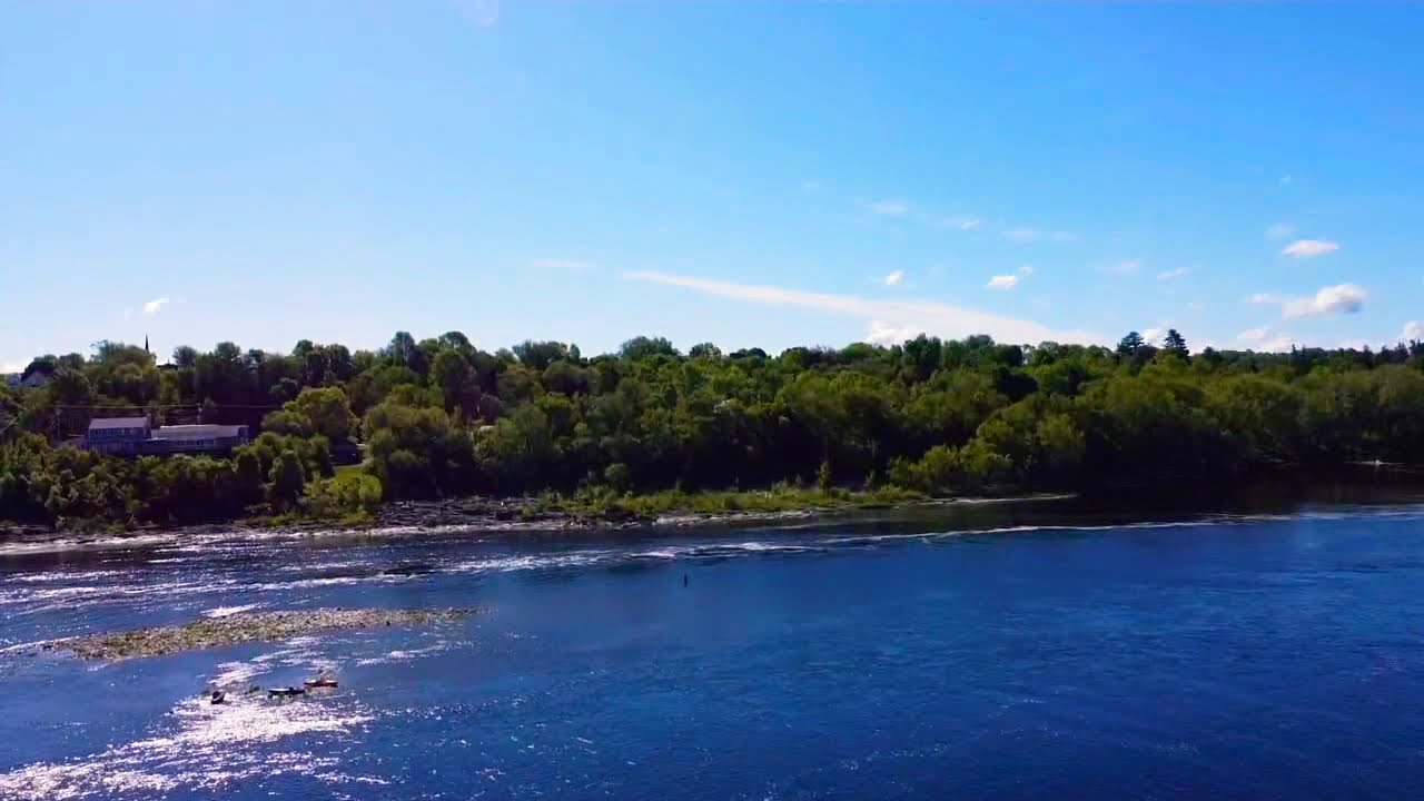 Kennebec river dam waterville, me - YouTube