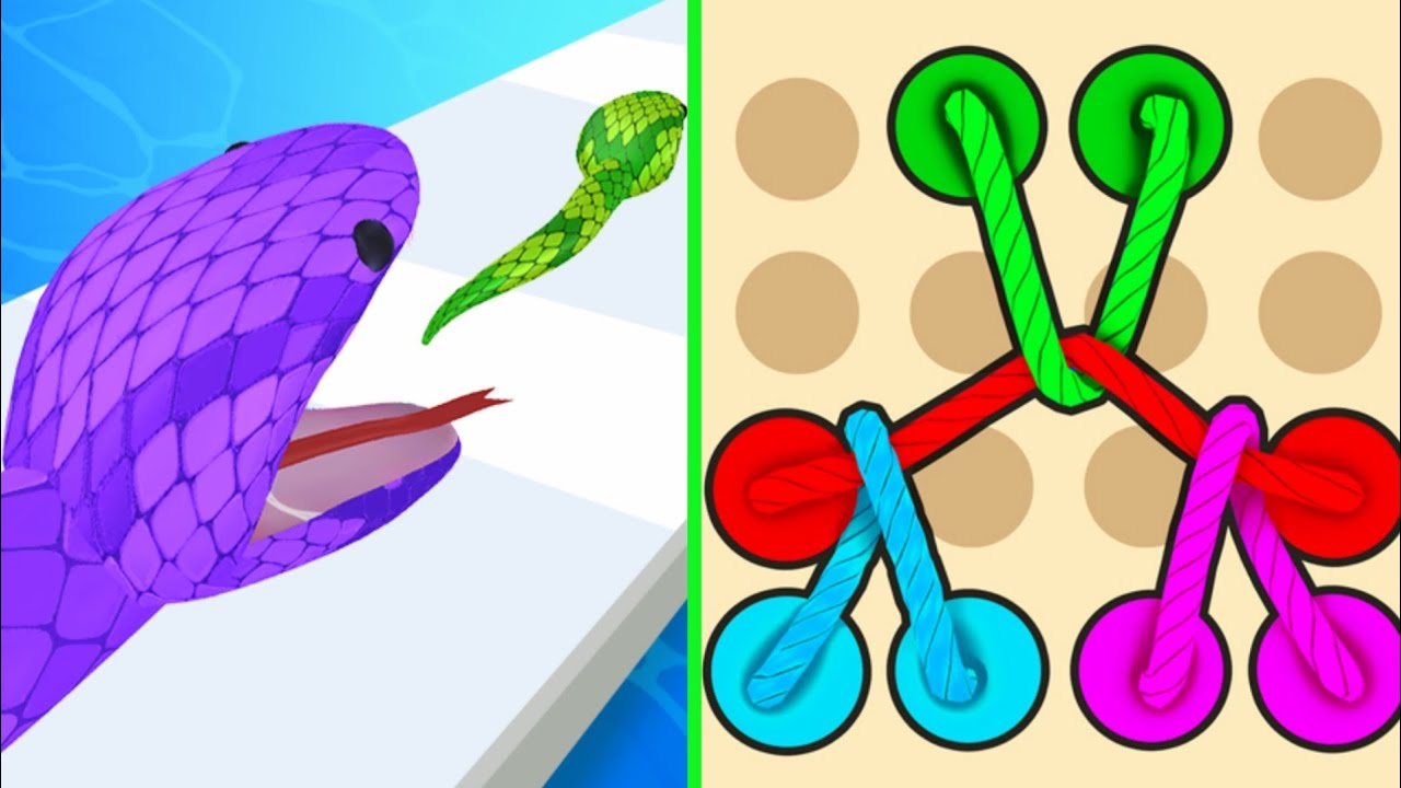 Snake Run Race 3D Running / Tangle Rope 3D Sorting Puzzle Gameplay ...