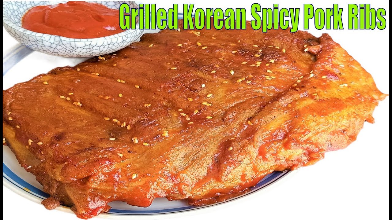 Grilled Korean Spicy Pork Ribs Recipe, Korean Food [ Yummy Yummy ...