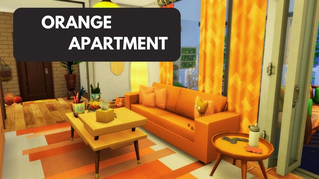 Orange Apartment || The sims 4 || Speed Build || CC free - YouTube