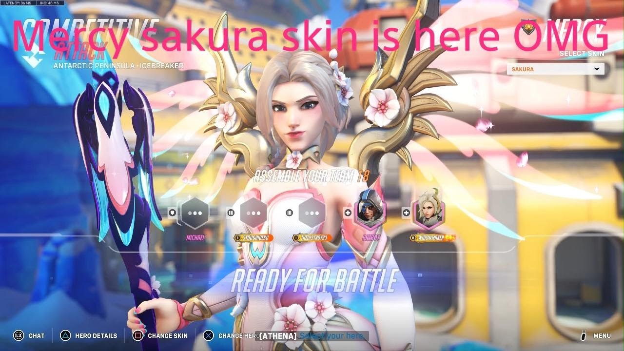 Overwatch 2- Mercy Gameplay Sakura skin 🌸🌸🌸🌟 - YouTube