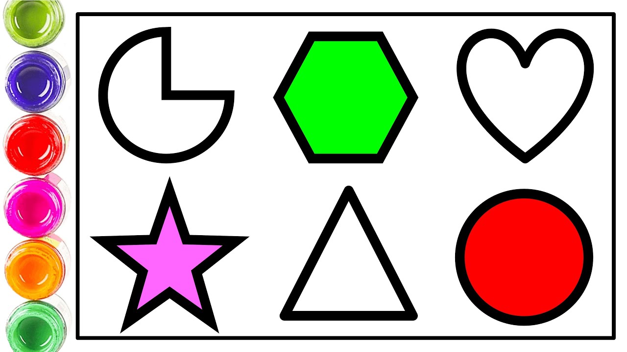 shapes drawing, learning 2D shapes for kids, colors for toddlers ...