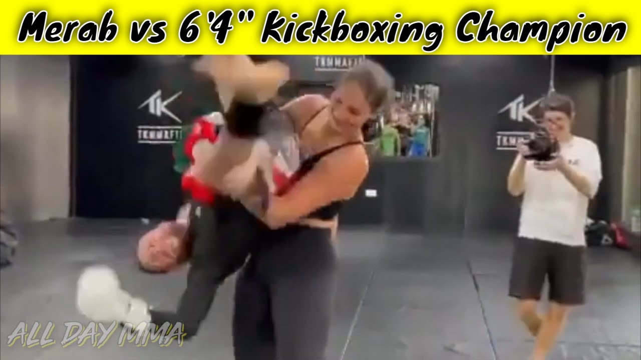 UFC Fighter Merab Dvalishvili Sparring 6'4" Female Kickboxer - YouTube