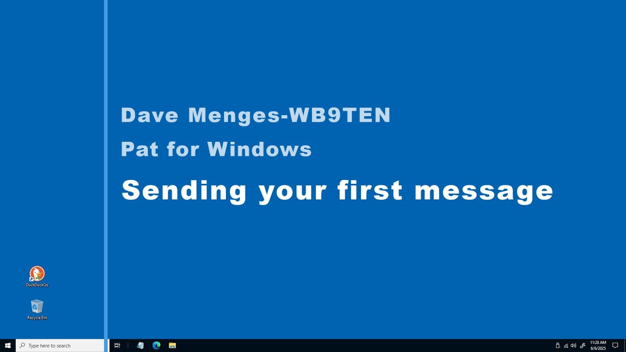Pat for Windows: Sending your first message - YouTube