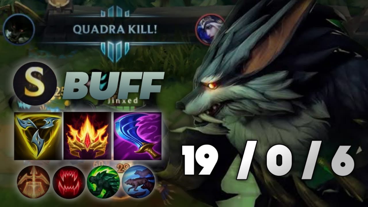 WARWICK WILD RIFT : BUFF IS QUADRAKILL IN PATCH 4.1a | JUNGLE OP ...