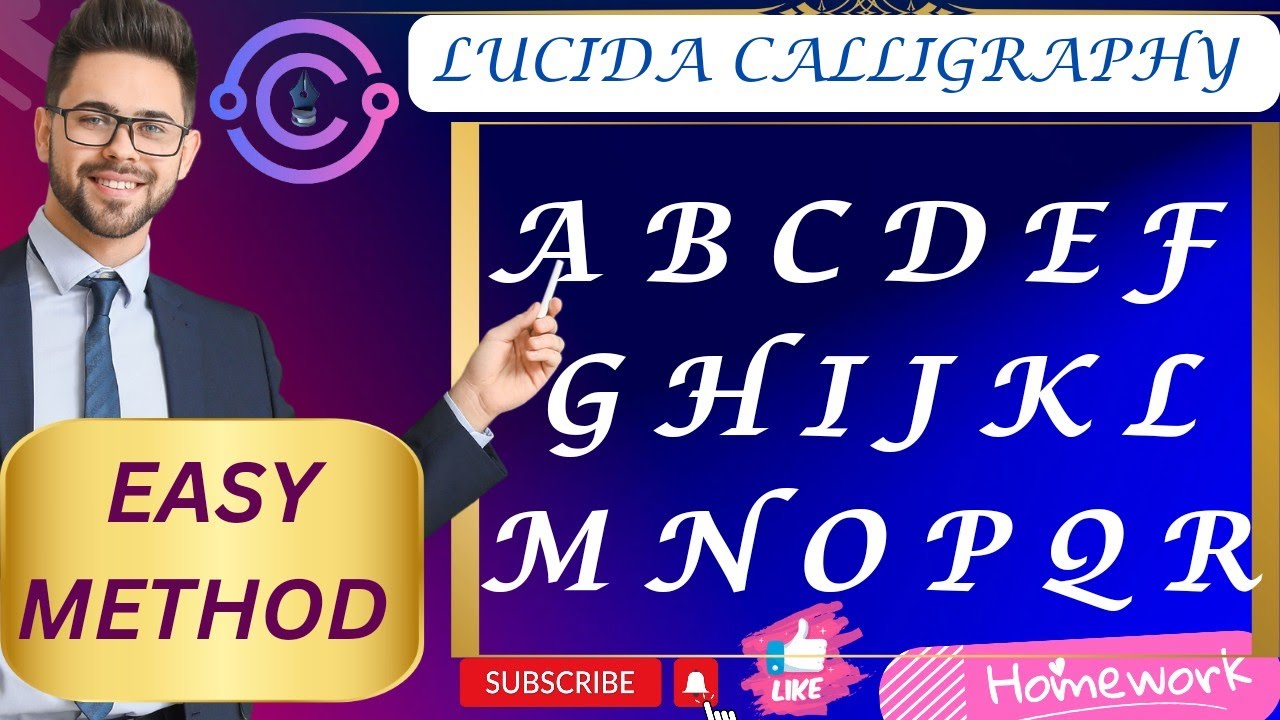 A B C D Lucida Handwriting l Lucida Calligraphy l A to Z - YouTube