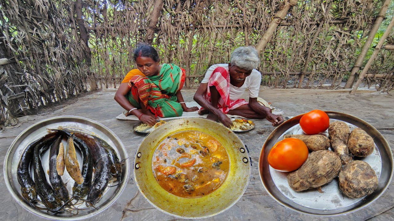 Desi singhi fish with tomato curry & small shol fish born fish recipe ...