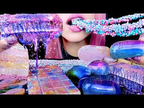 BEST POPULAR ASMR FOOD | GALAXY HONEYCOMB | RAINBOW CAKE | EATING SOUNDS