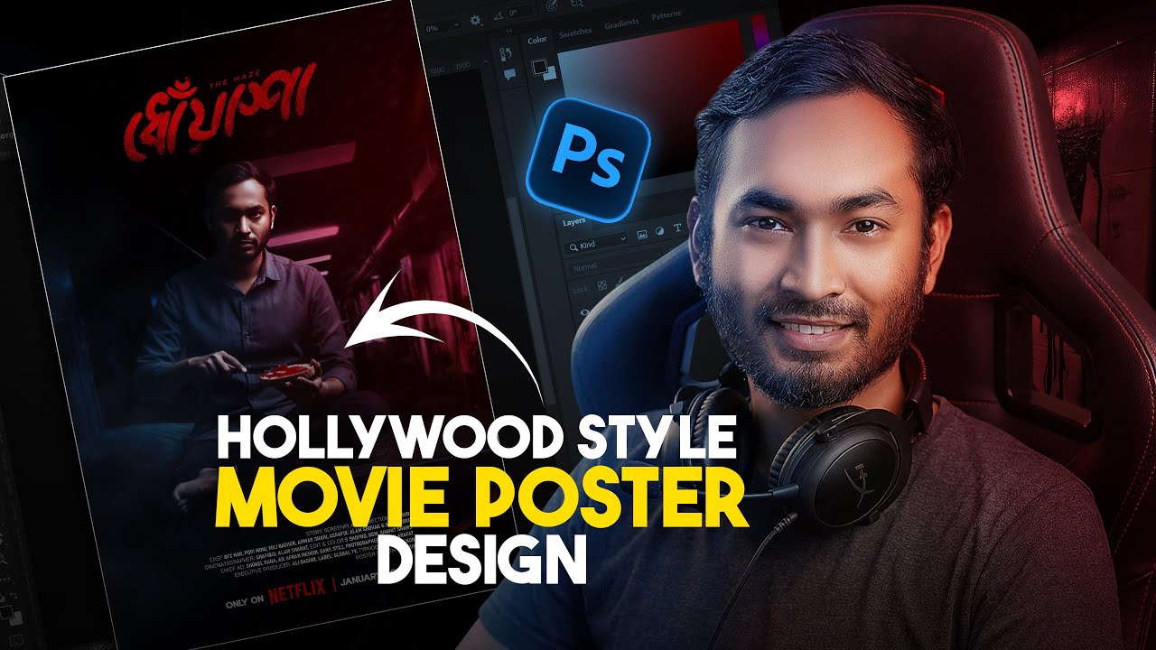 Hollywood level movie poster design in Photoshop || How to make a movie ...
