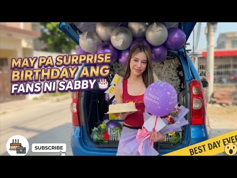 MAY PA SURPRISE BIRTHDAY ANG FANS NI SABBY 😱😱🎁 #yajifigueroa #sabbyandsophia #sabby #sophia #yabby 