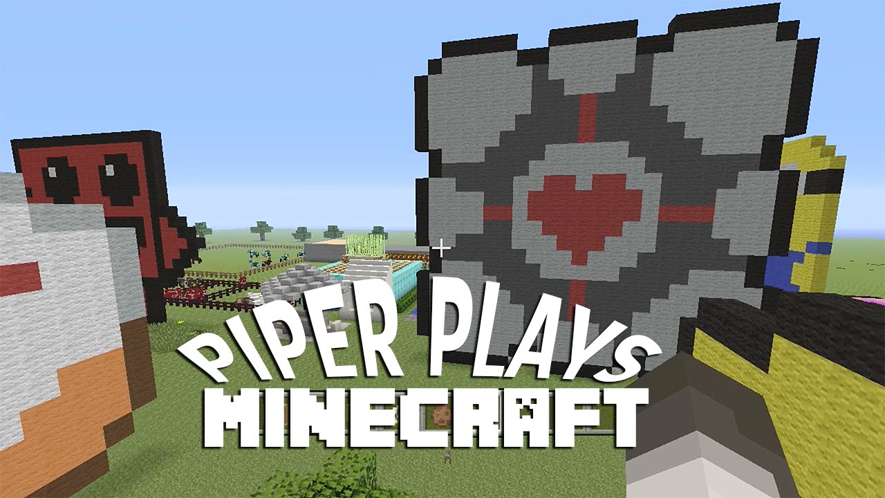 Piper Plays Minecraft (Ep 24 - Pixel Art In Your Face) - YouTube