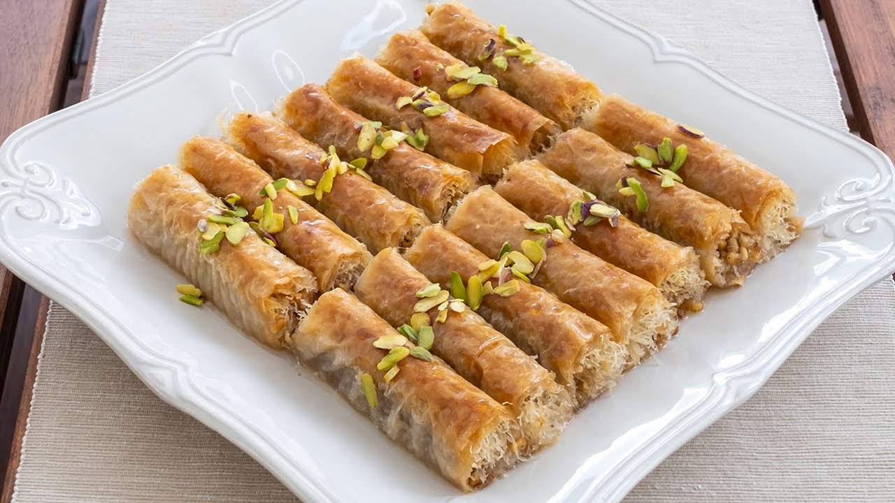 EN KOLAY KADAYIFLI PARMAK BAKLAVA - KADAYIF SARMA TARİFİ - ŞERBETLİ ...