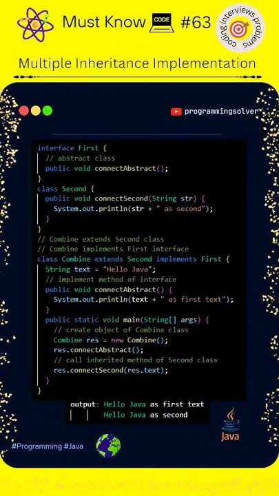 How To Code Multiple Inheritance Implementation #63 💯 #java #shorts - YouTube