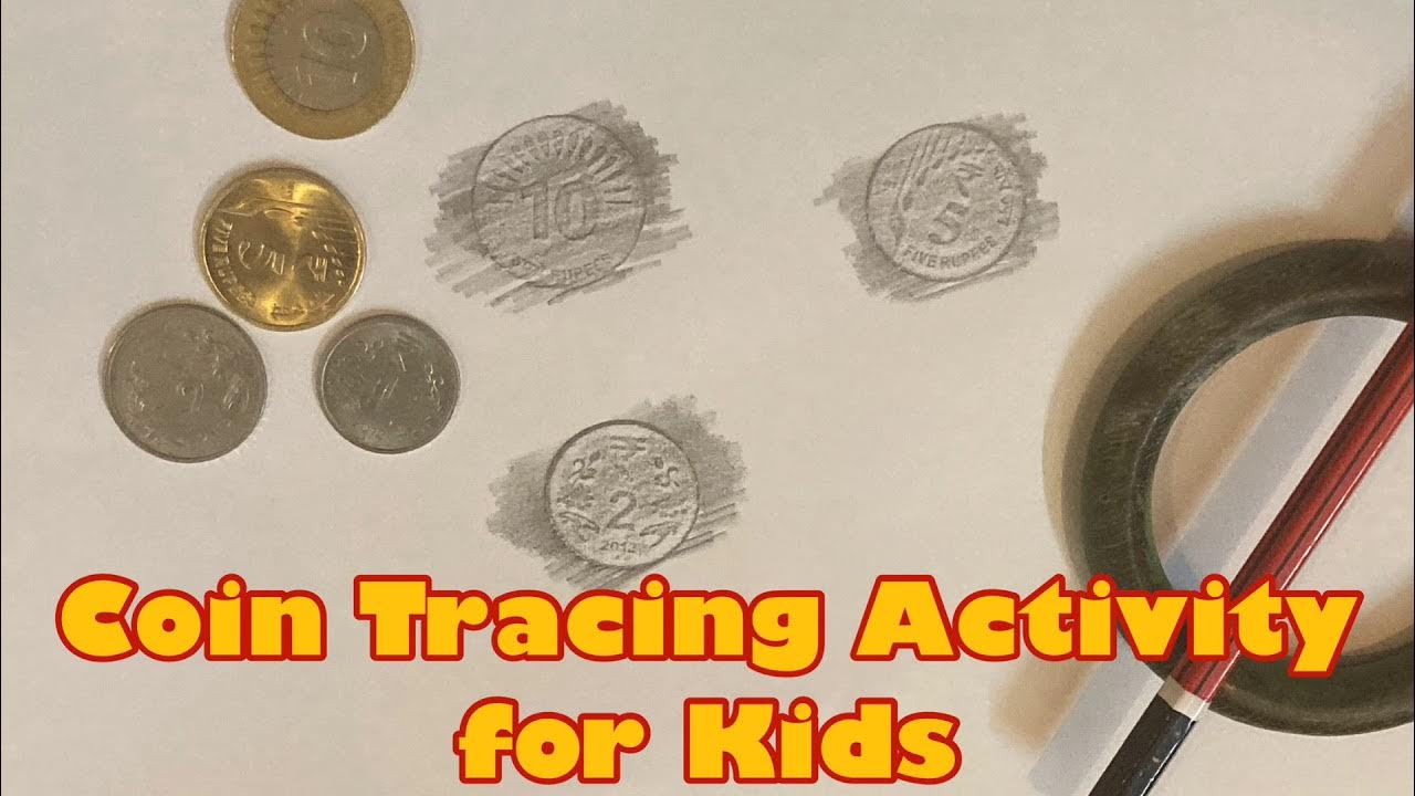 Activity for Kids by using Coins / Coin Tracing Activity - YouTube