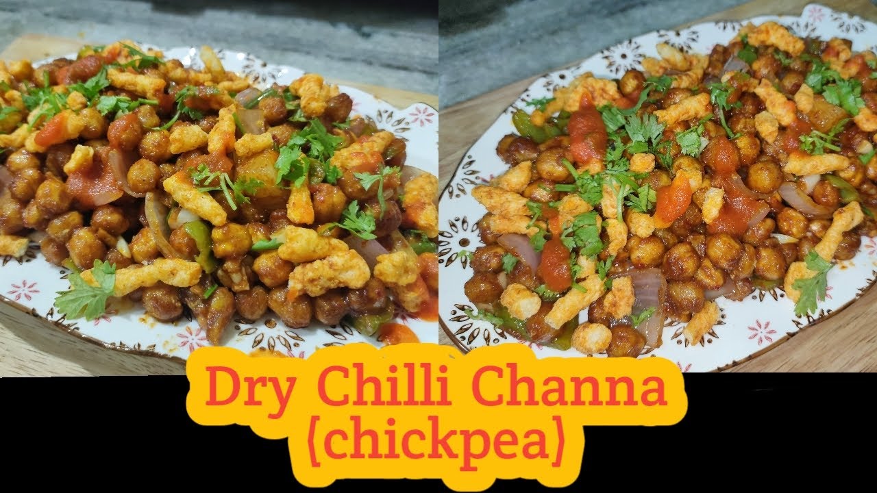Dry Chilli Chana Recipe/Restaurant style Crunchy Dry Chilli Chana ...