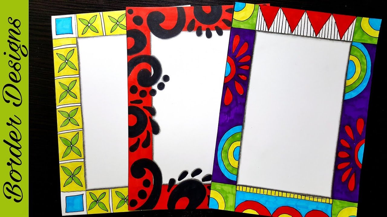 Border designs on paper|Border Designs|Project work Designs|Borders ...