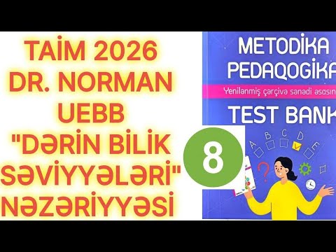 8. #TAİM #2026. #NORMAN #UEBB #DƏRİN #BİLİK #SƏVİYYƏLƏRİ Nəzəriyyəsi Ayşən Qasımova M. 055 468 89 24