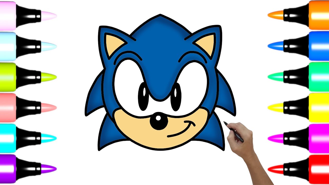 How To Draw SONIC Face - Step by Step Drawing - YouTube